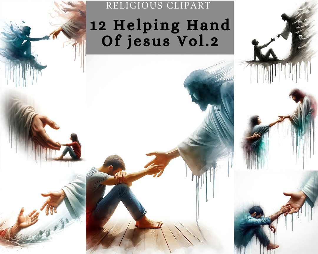Helping Hand Clipart , Jesus Helping the Person in Need , Christian Art ...