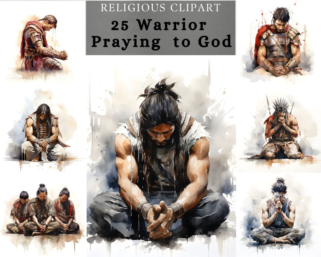 Warrior Praying Clipart , Religious Warriors Watercolored Transparent ...