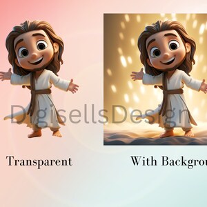 Whimsical Chibi Jesus Clipart PNG, 3d Cartoon Style Jesus Portrait ...
