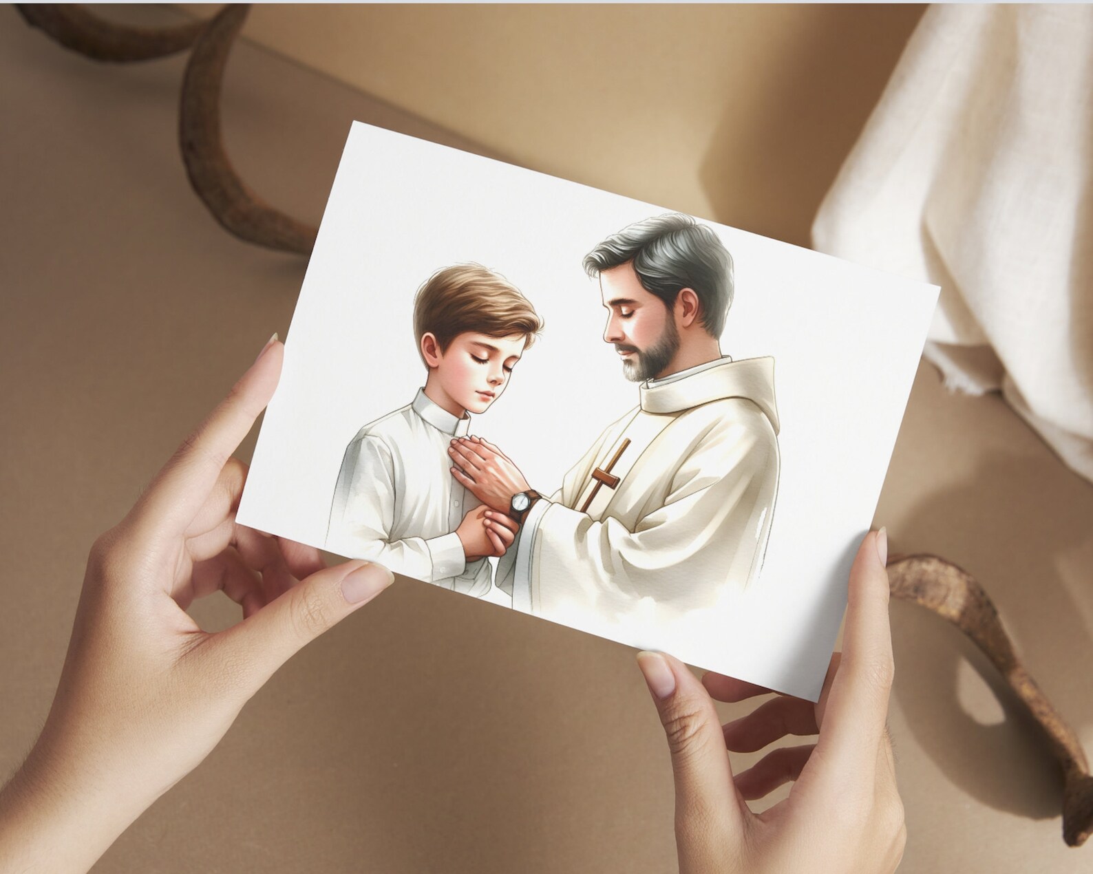 Boy's First Penance Clipart , Boy and Priest , Sacrament of Penance ...