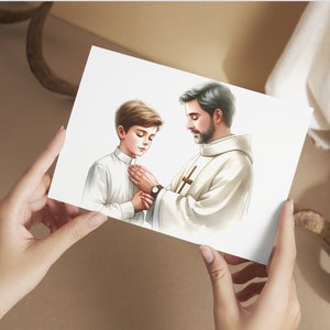Boy's First Penance Clipart , Boy and Priest , Sacrament of Penance ...