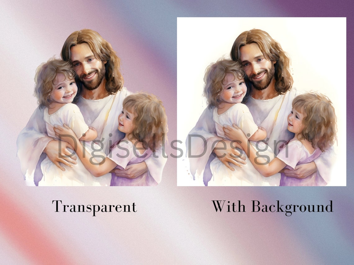 Jesus and Kids Clipart ,jesus With Kids Bundle , Jesus and Children ...