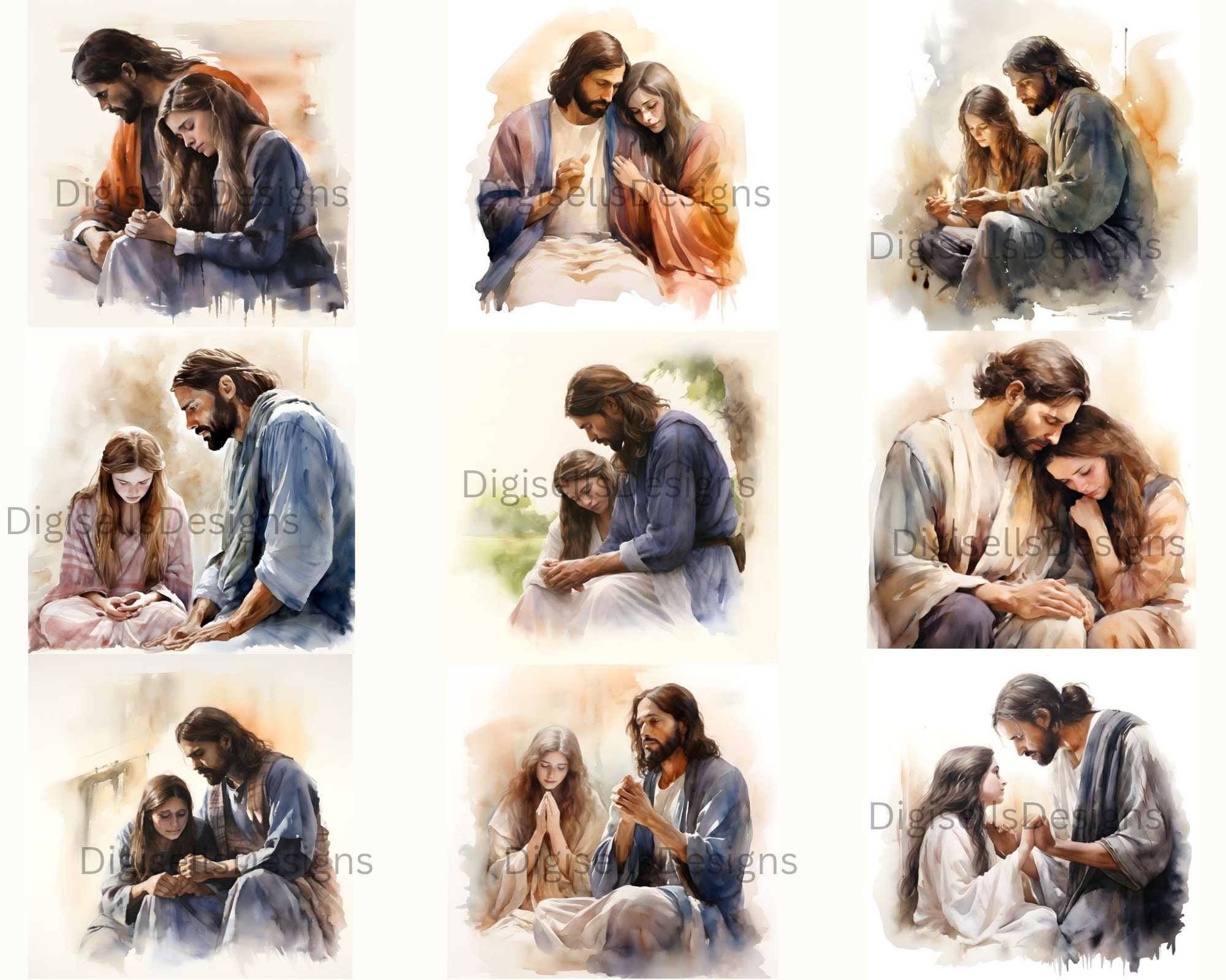 Lady Praying With Jesus Clipart , God With Us , Jesus With Us ...