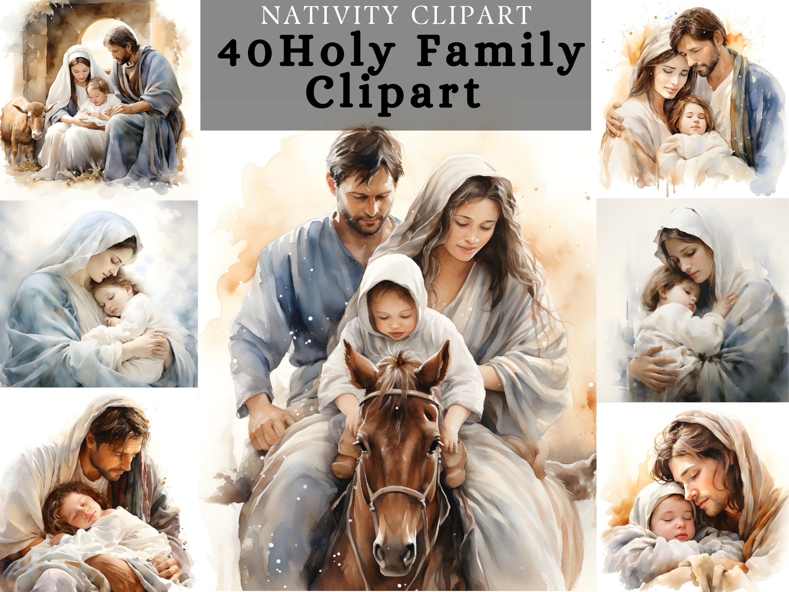 Holy Family Nativity Clipart , Nativity Scene Design , Birth of Jesus ...