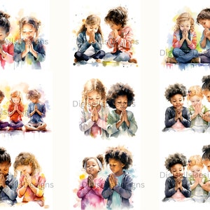 Joyful Kid Praying Clipart , Religious Children Praying, Comercial Use ...