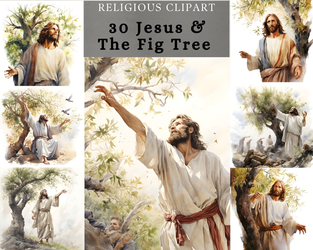 Jesus and the Fig Tree , Jesus Curse the Fig Tree, Watercolor Bibilcal ...