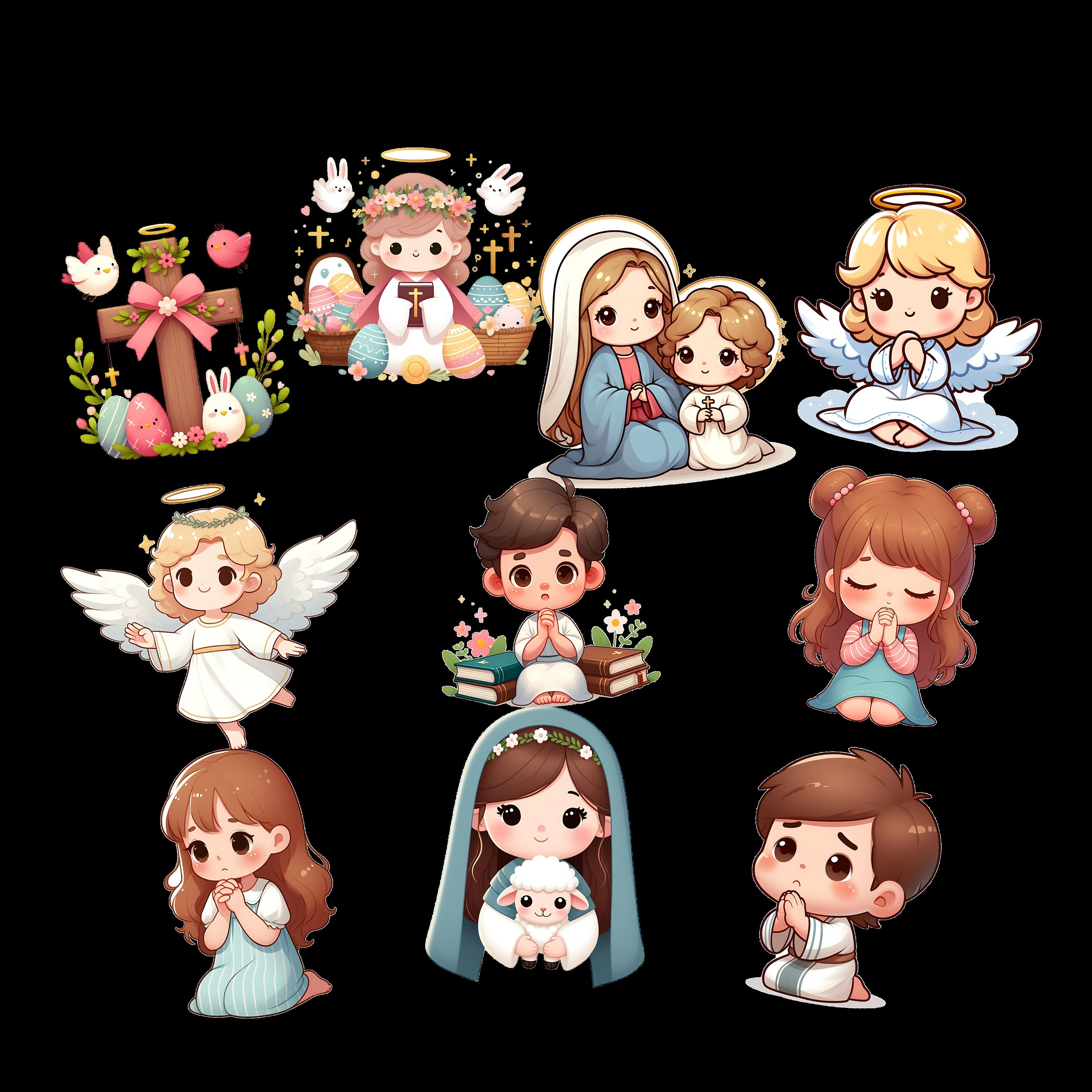 Cute Chibi Easter Clipart PNG, Cartoon Style Transparent Png , Funny ...