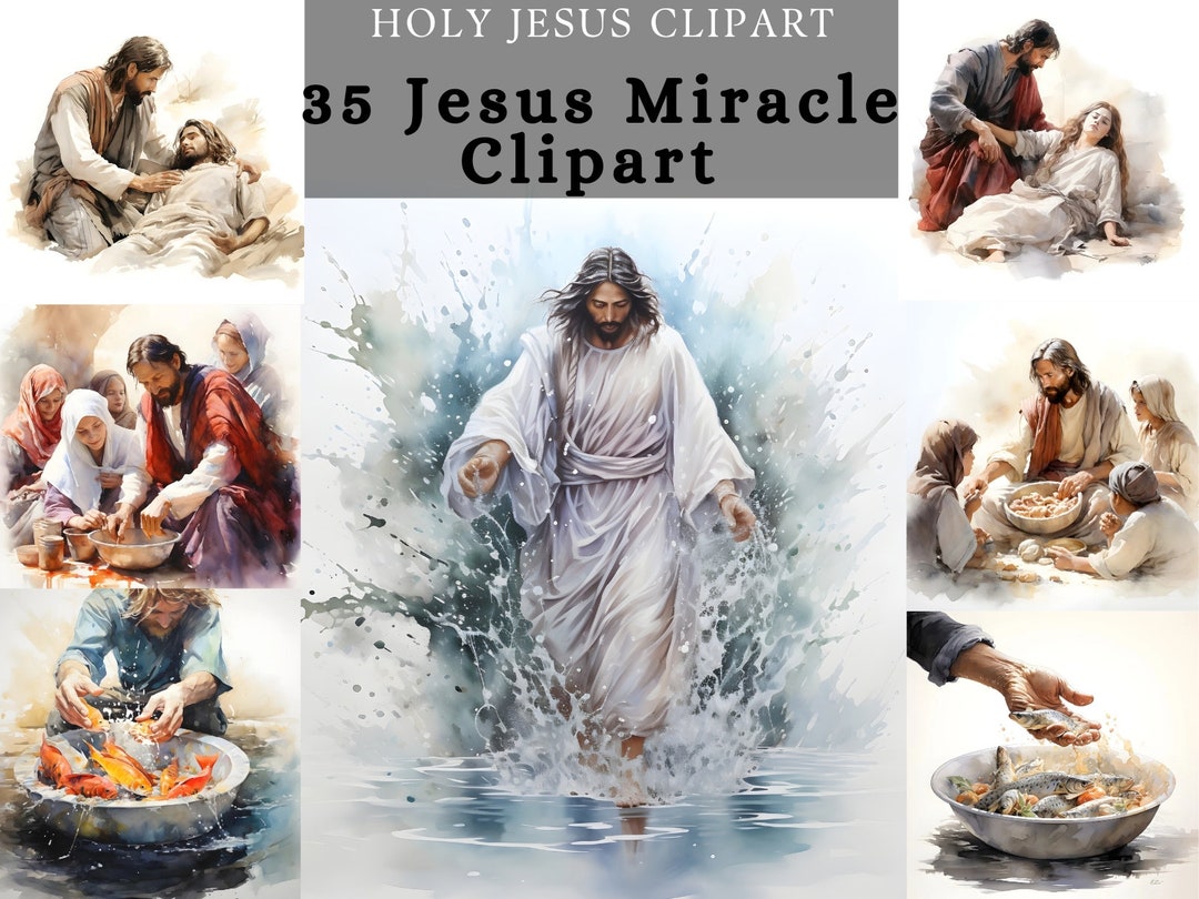 Jesus Holy Miracle Clipart, Walking on Water ,healing the Sick ...