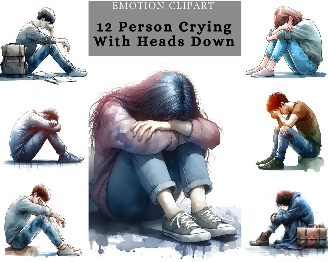 Person Crying Clipart, A Person in Pain, Suffering , People With Their ...