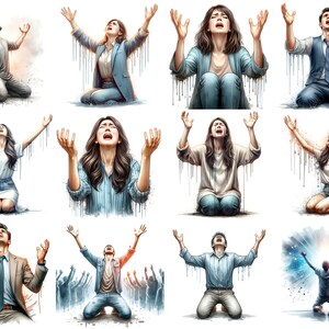 Worship in Tears Clipart,surrendered in Worship, Crying Out in Worship ...