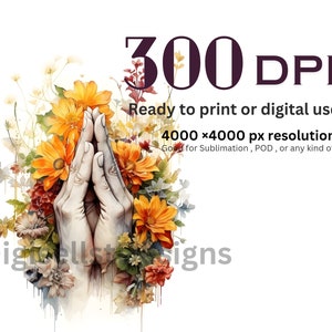 Praying Hands Clipart , Watercolor Religious Praying, Pastel Color ...