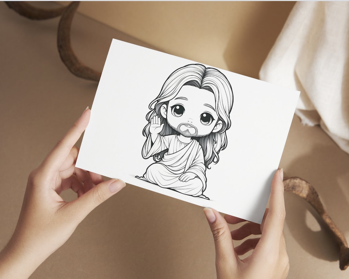 Jesus Coloring Page Clipart , Printable Coloring Book Page ,christian ...