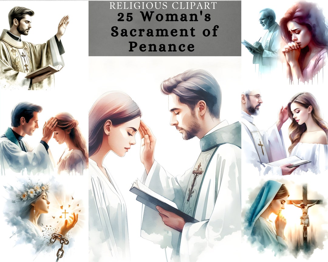 Girl's Sacrament of Penance Clipart, Confession of a Lady Design ...