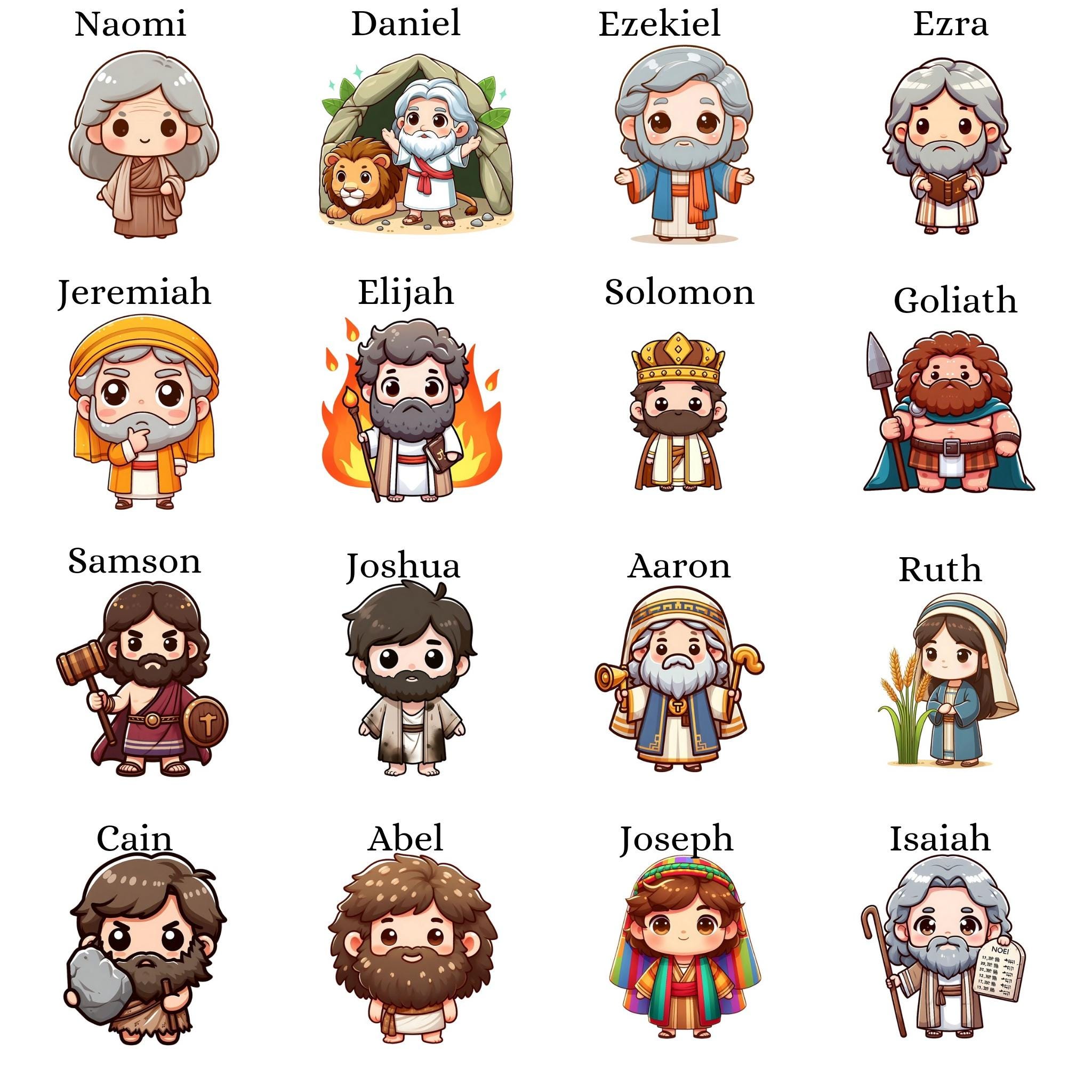 Old Testament Clipart PNG, Biblical Characters, Cartoon Style ...