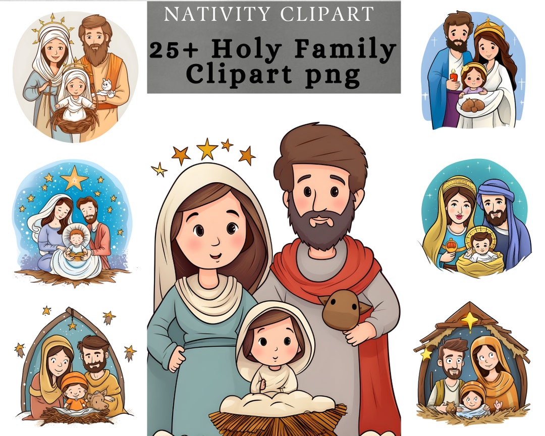 Nativity Scene Clipart Png, Holy Family Animated,birth of Jesus Clipart ...