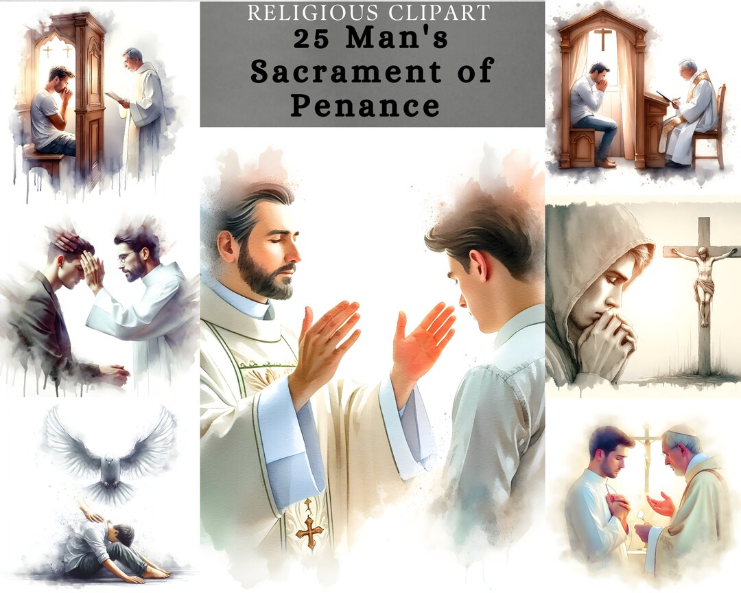Man's Sacrament of Penance Clipart, Confession of a Man Design ...