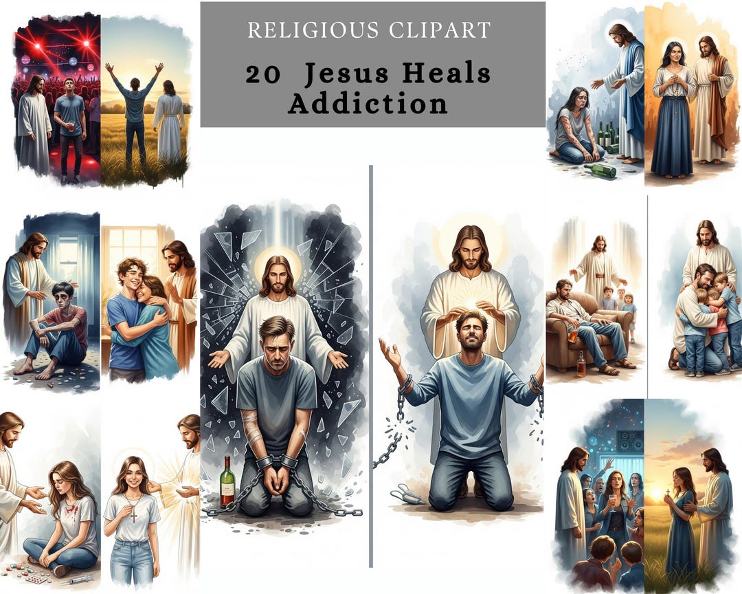 Jesus Heals Alcoholic & Drug Addict Clipart , Christian Healing Clipart ...