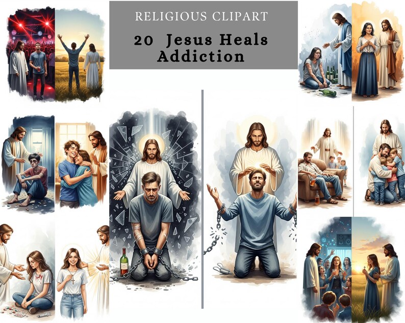 Jesus Heals Alcoholic & Drug Addict Clipart , Christian Healing Clipart ...