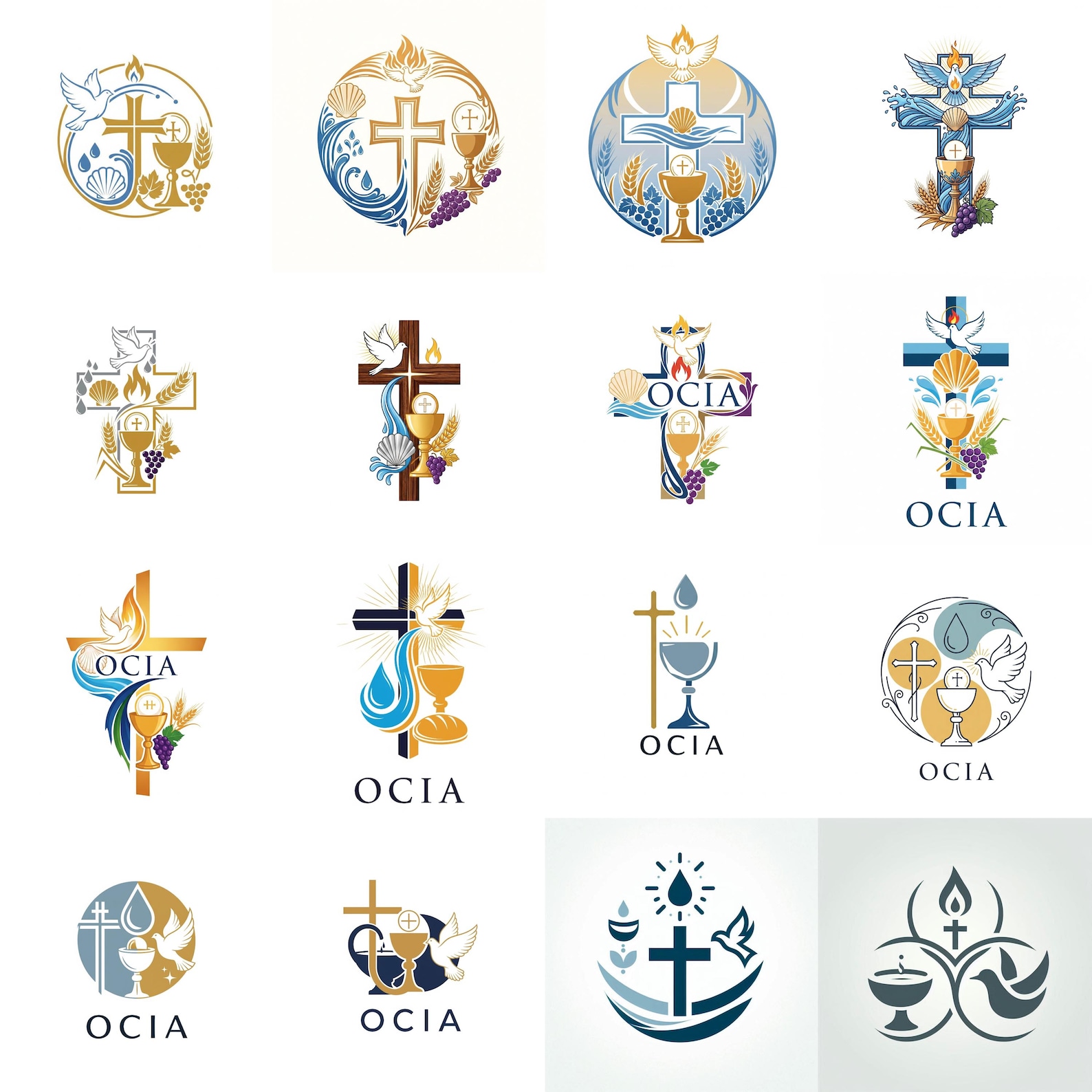 OCIA Sacramental Symbols Clipart, Printable Designs for Baptism, First ...