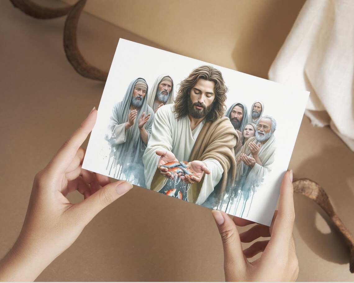 Jesus Feeding 5000 Clipart, Miracle of Jesus, Feeding the Multitude ...