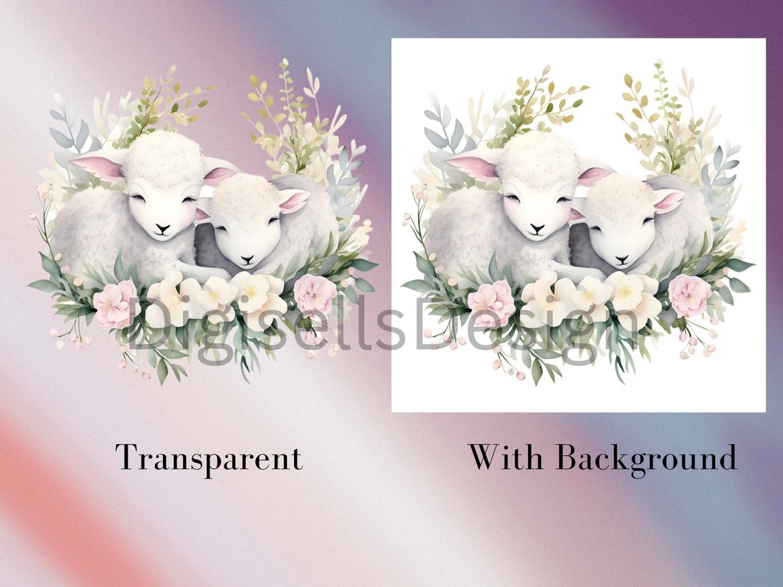 Cute Lamb Png Clipart Watercolor Lamb Transparent Png - Etsy