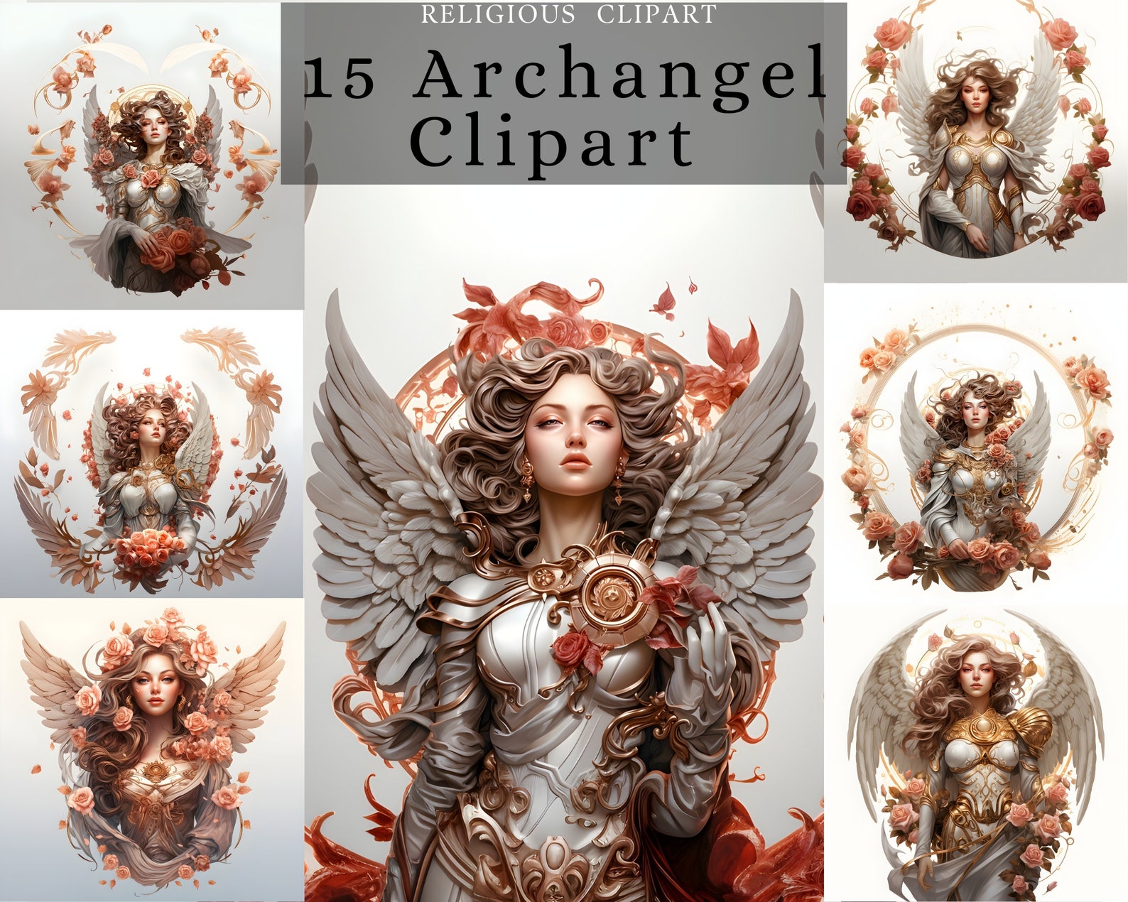 Beautiful Lady Archangel Clipart , Female Armor Medieval Knights Design ...