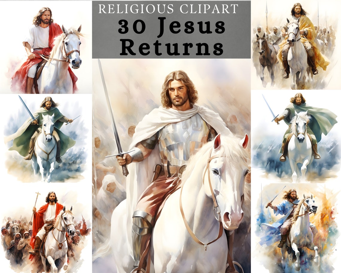 Return of Jesus Clipart , Jesus Returns Painting , Watercolor Jesus on ...