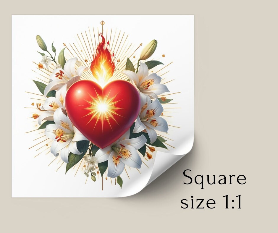 Chaste Heart Clipart , Watercolor Saint Joseph's Heart Sublimation ...
