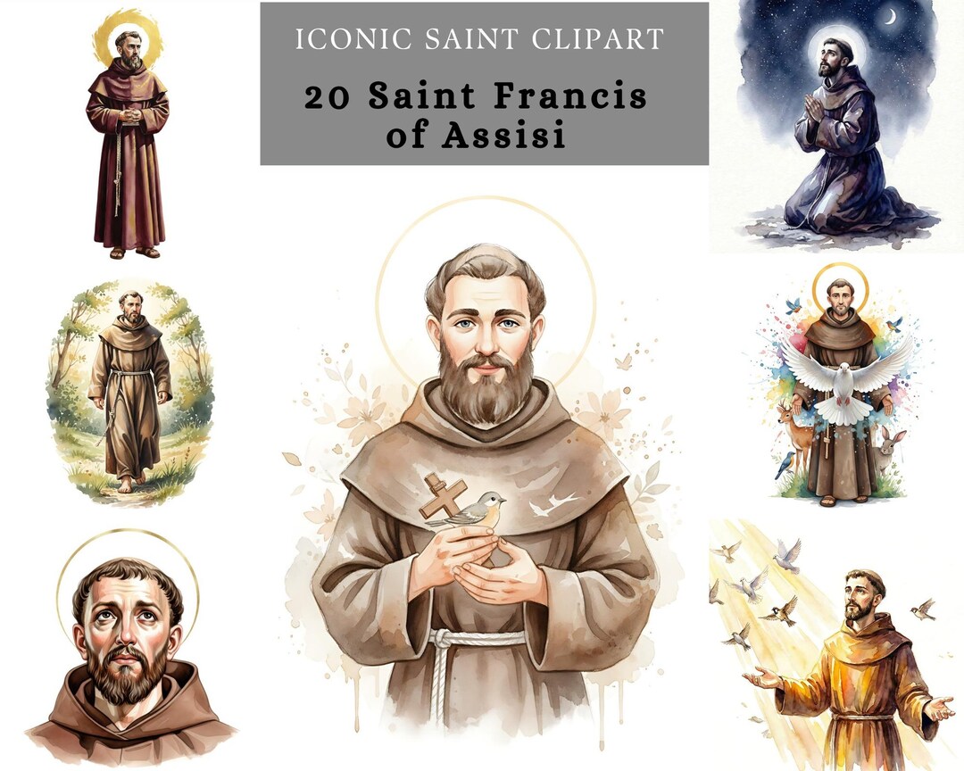 Saint Francis of Assisi Clipart,watercolor Style Christian Printable ...