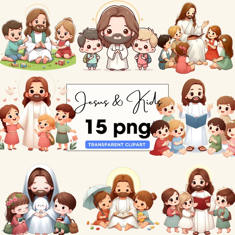Jesus and Cartoon Png - Etsy UK