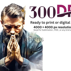 Christian Man Praying Clipart , Religious Men Watercolored Transparent ...