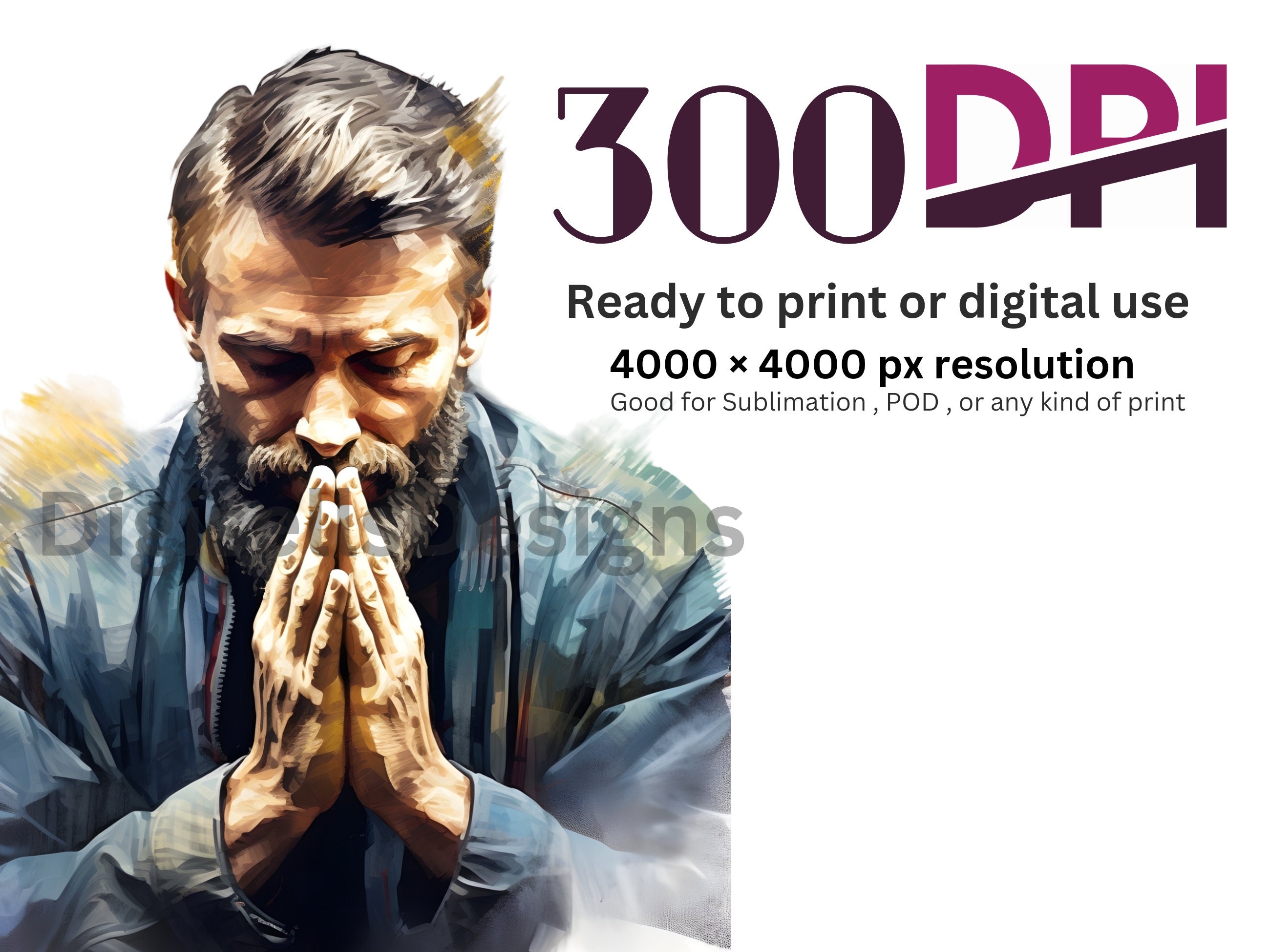 Christian Man Praying Clipart , Religious Men Watercolored Transparent ...
