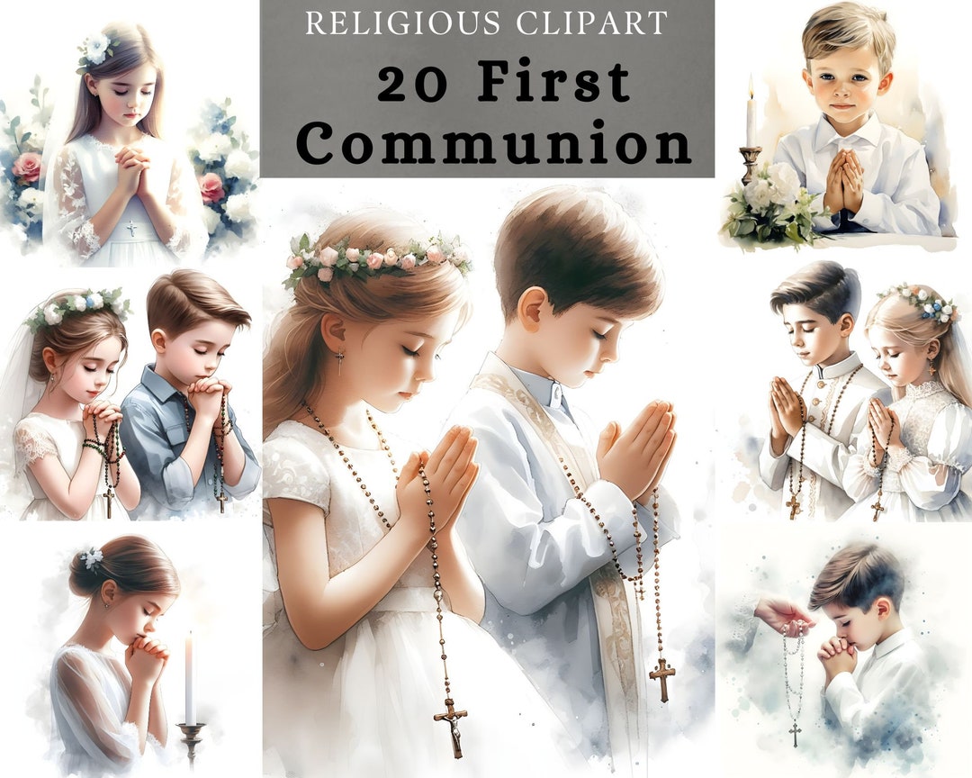 First Communion Clipart , Children Praying on First Communion ...
