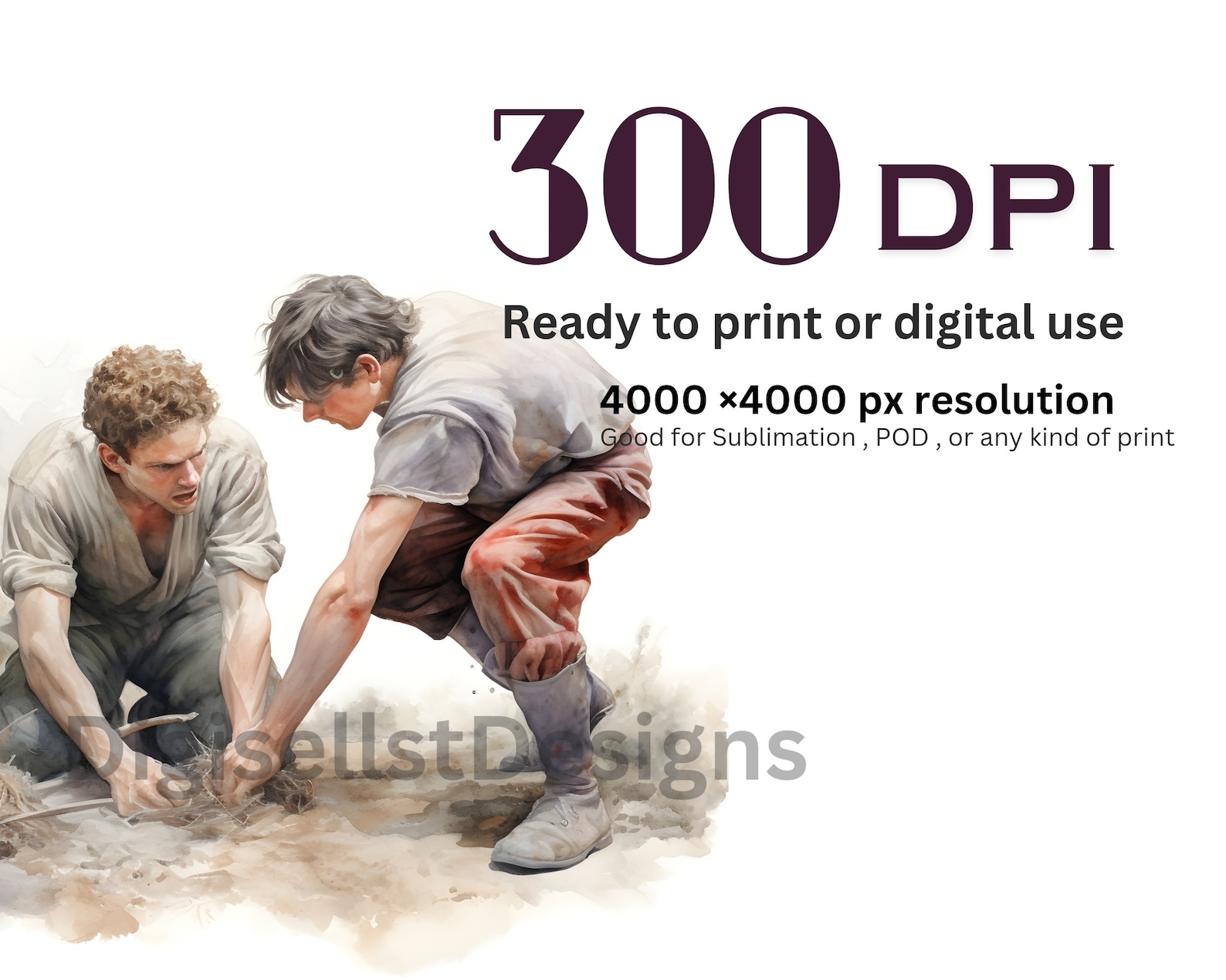 Cain and Abel Clipart , Watercolor Bibilcal Story , Book of Genesis ...