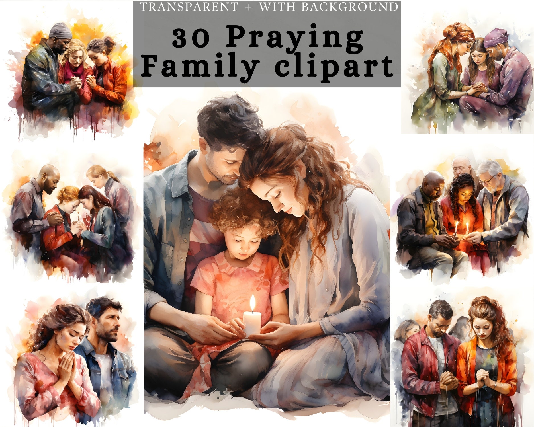 Christian Family Praying Clipart , Religious People Praying Togather ...