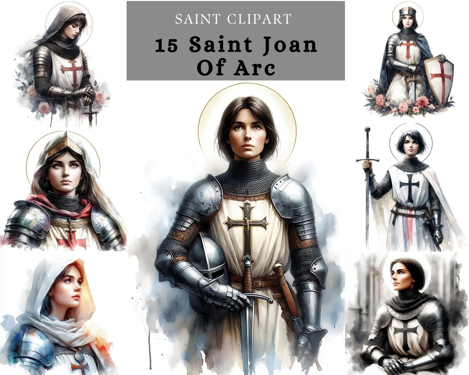 Saint Joan of Arc Clipart , Patron Saint of Soldiers , Heroine of Faith ...