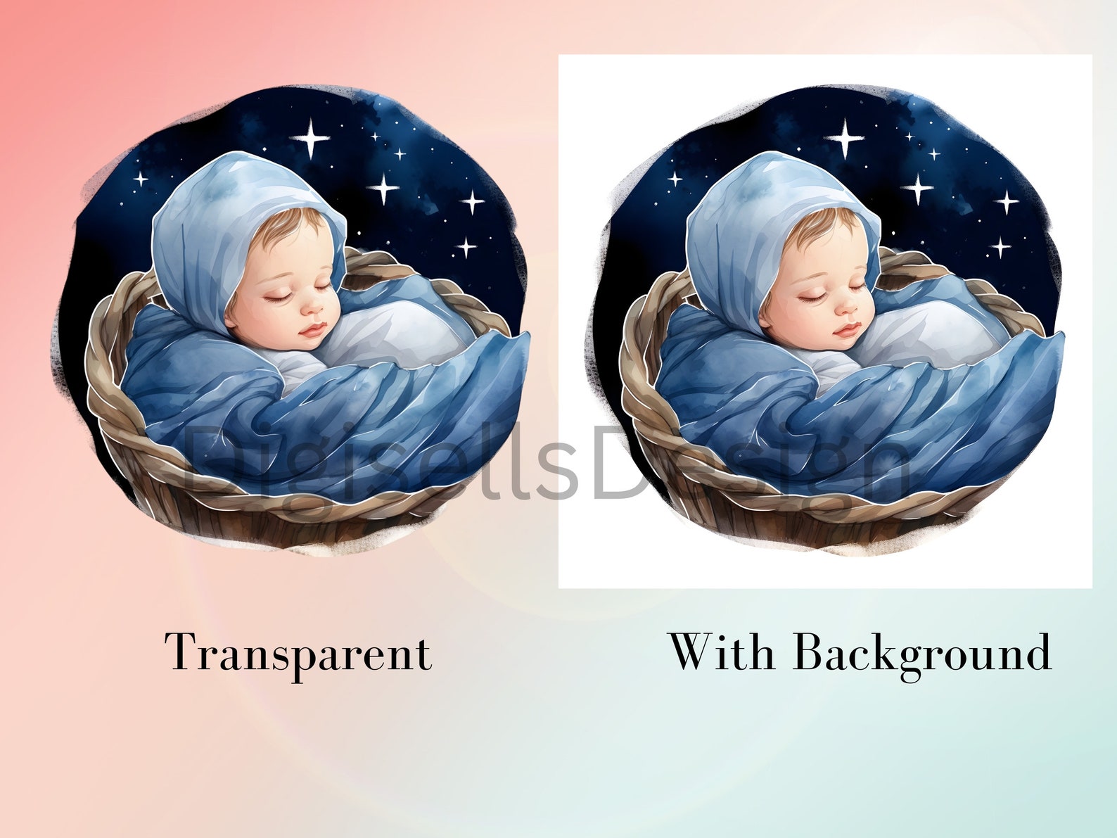 Baby Jesus Manager Clipart , Watercolor Style Newborn Jesus Nativity ...