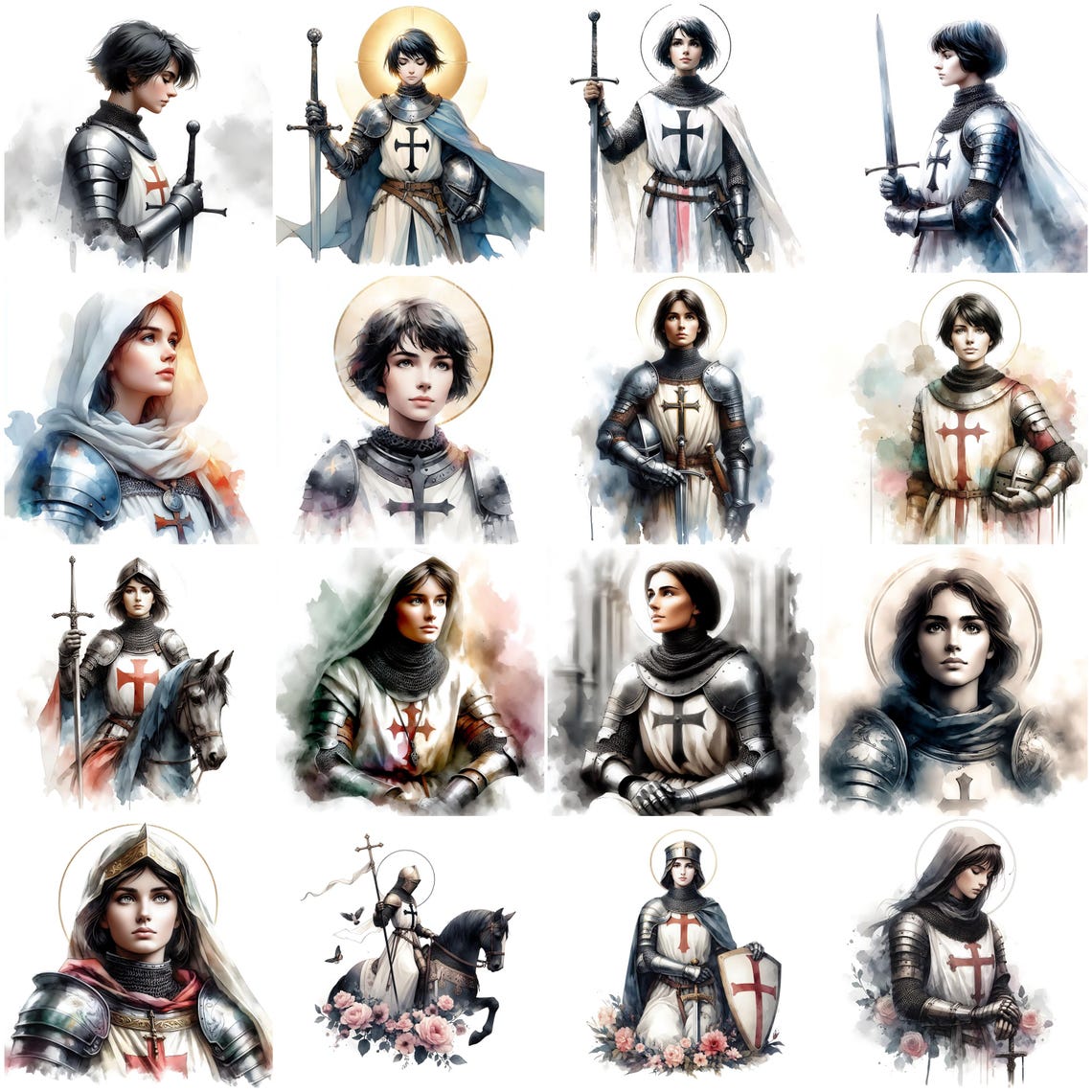 Saint Joan of Arc Clipart , Patron Saint of Soldiers , Heroine of Faith ...