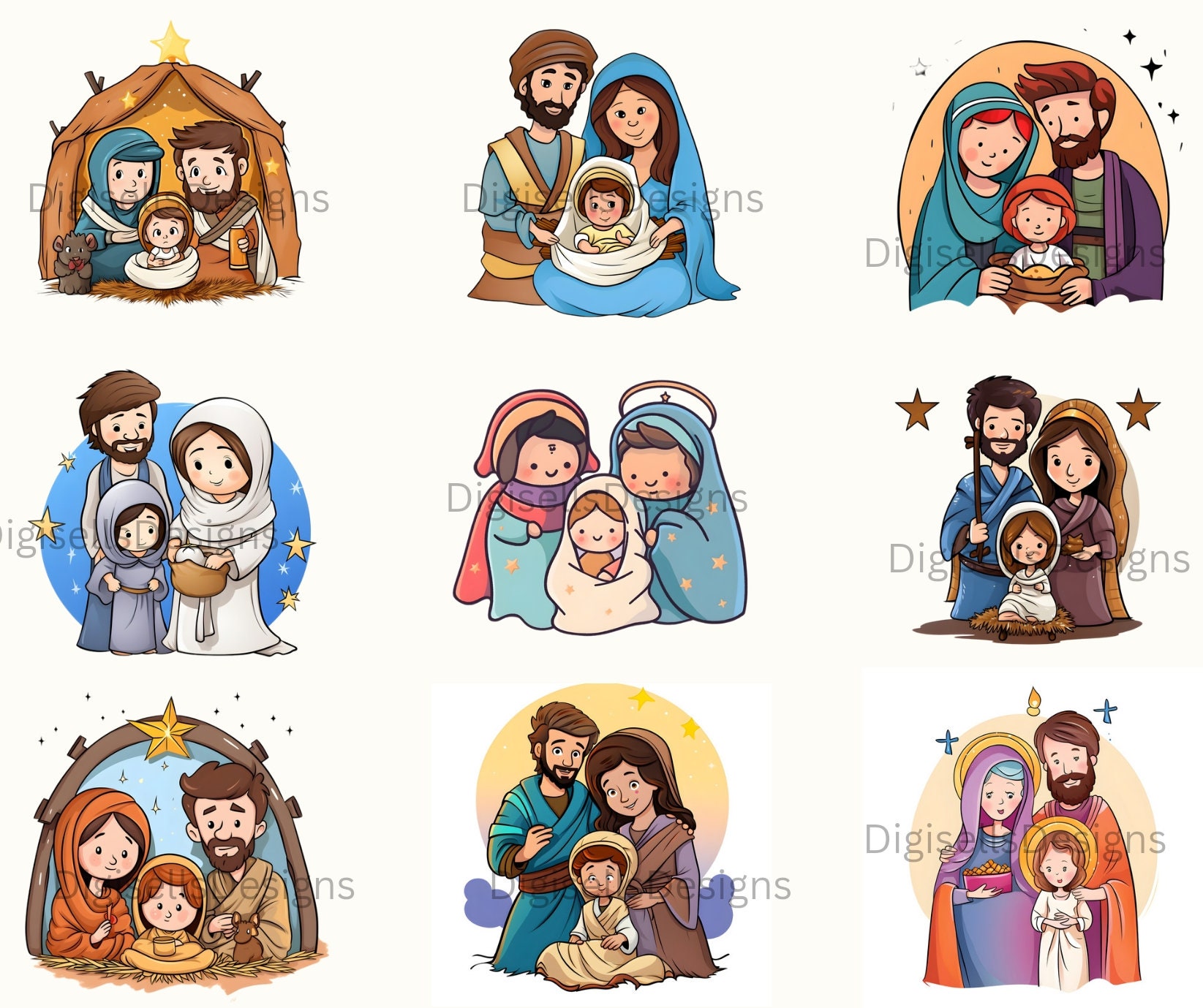 Nativity Scene Clipart Png, Holy Family Animated,birth of Jesus Clipart ...