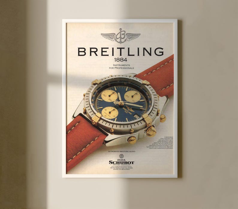 Vintage Breitling Watch Wall Art, Mens Poster - Etsy