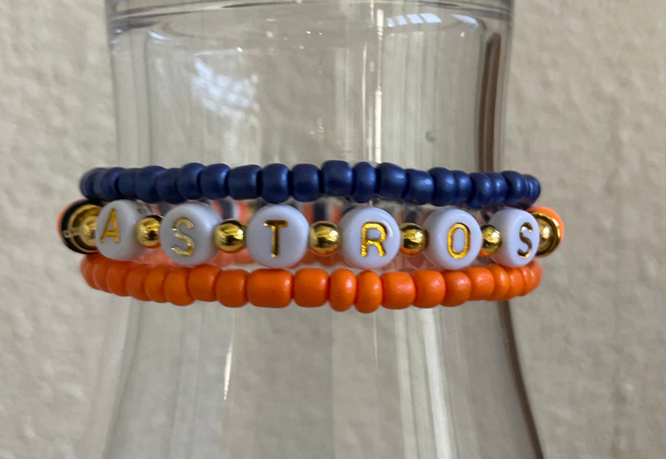 Houston Astros Beaded Bracelets - Etsy