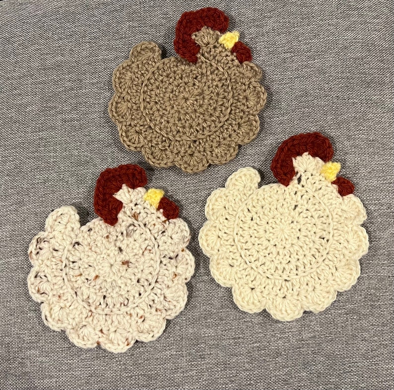 Crochet Chicken Coaster Pattern. Beginner Friendly! A Great Way to Use ...