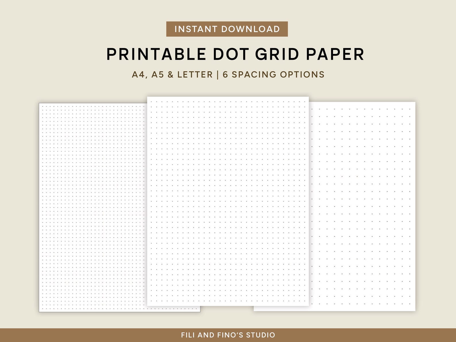 Printable Dot Grid Paper Bullet Journal Paper Instant Download PDF A4 ...