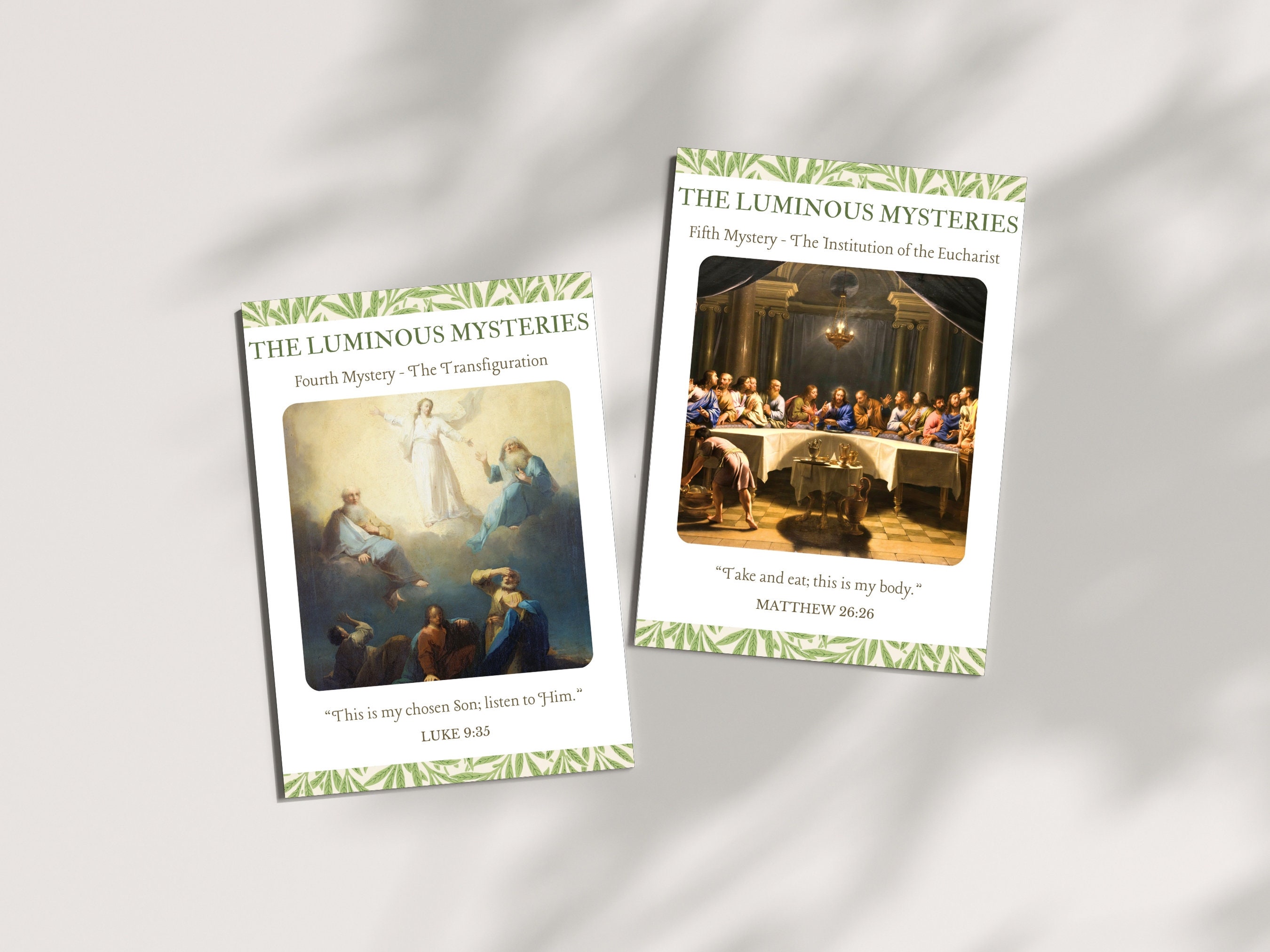 Rosary Luminous Mysteries Prayer Card Set - Etsy