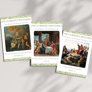 Rosary Luminous Mysteries Prayer Card Set - Etsy