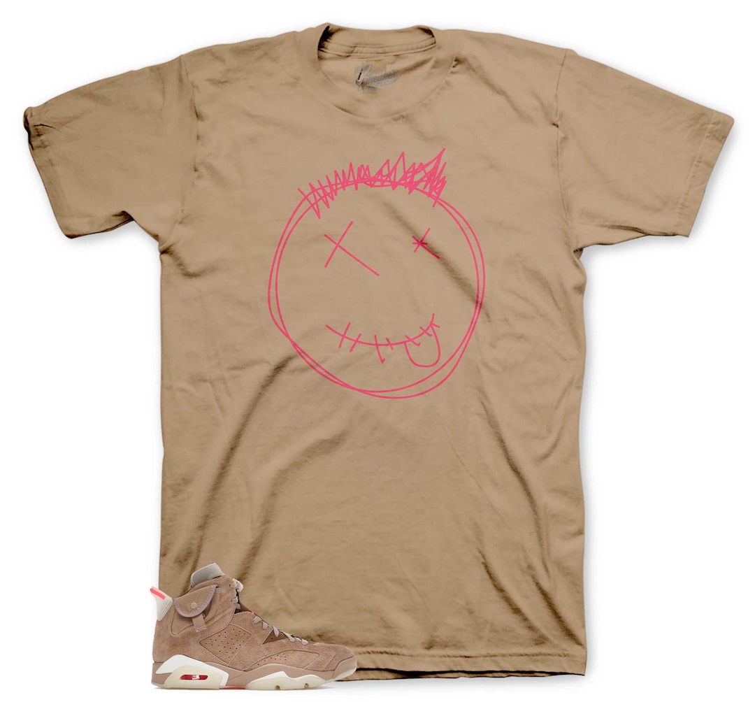 Sneaker Tees to Match Retro 6 British Khaki Travis Scott - Smiley Shirt ...