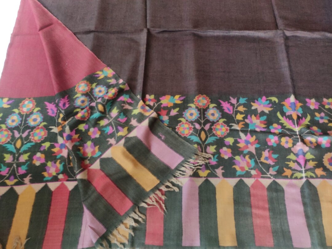 Kashmiri embroidered reversible kani gents shawls Pure Pashmina shawl ...