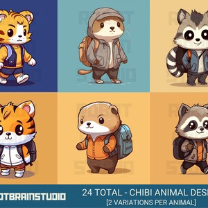 24 Chibi Animal Bundle | PNG | Clipart | Digital Downloads - Etsy