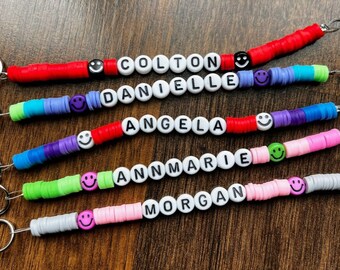 Personalized Name Keychains, Personalized Beaded Keychains, End of Year ...