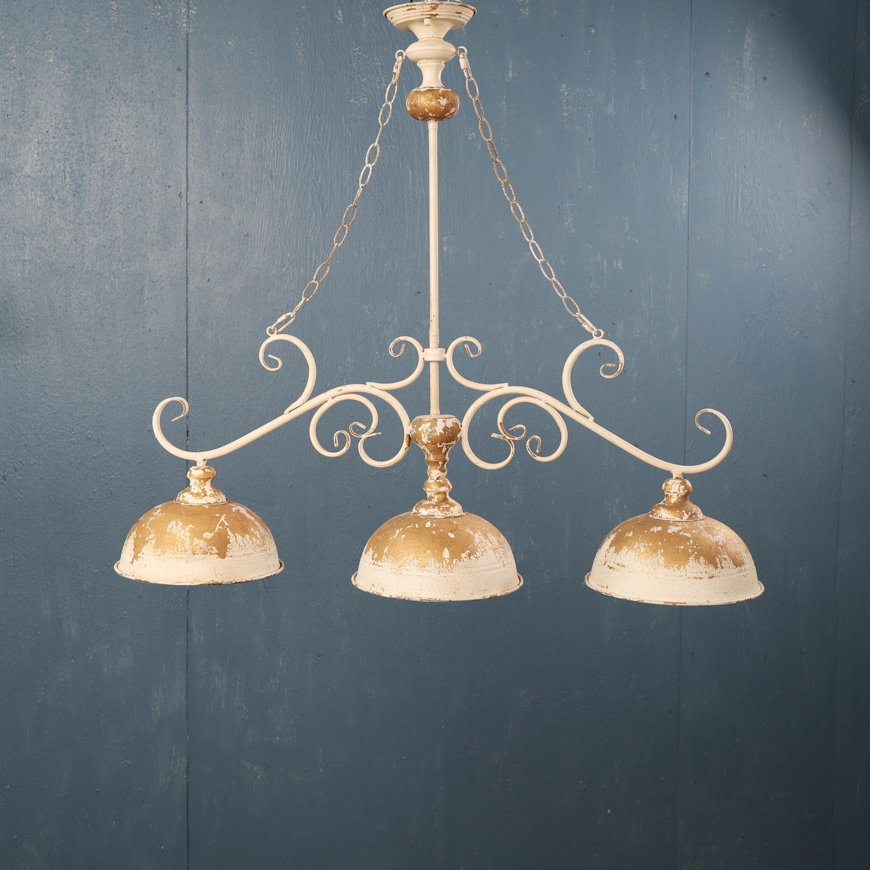 Vintage 3-light Chandelier Farmhouse Rustic Ceiling Lamp With Aged ...